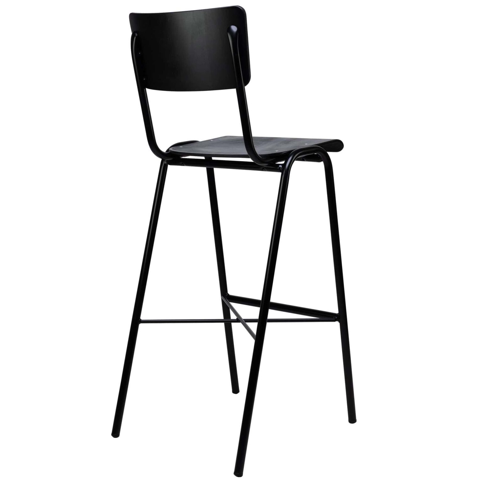 Skool Barhocker - Holz - Schwarz | Kaja Gastronomie